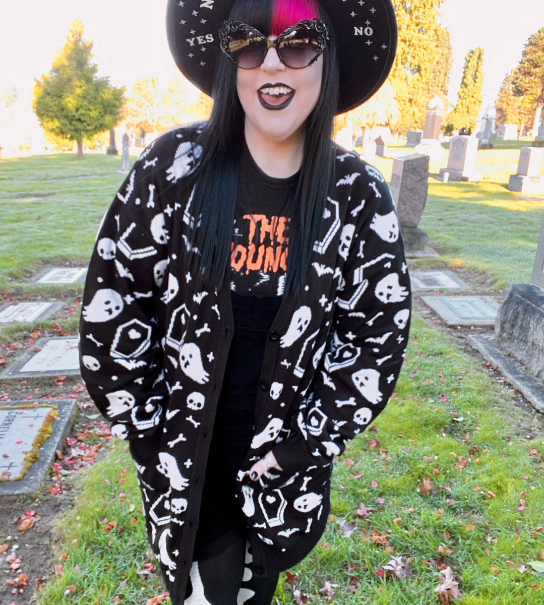 Spooky Spirits Knit Cardigan Sweater - Ladies Sizes S-3X – Em & Sprout