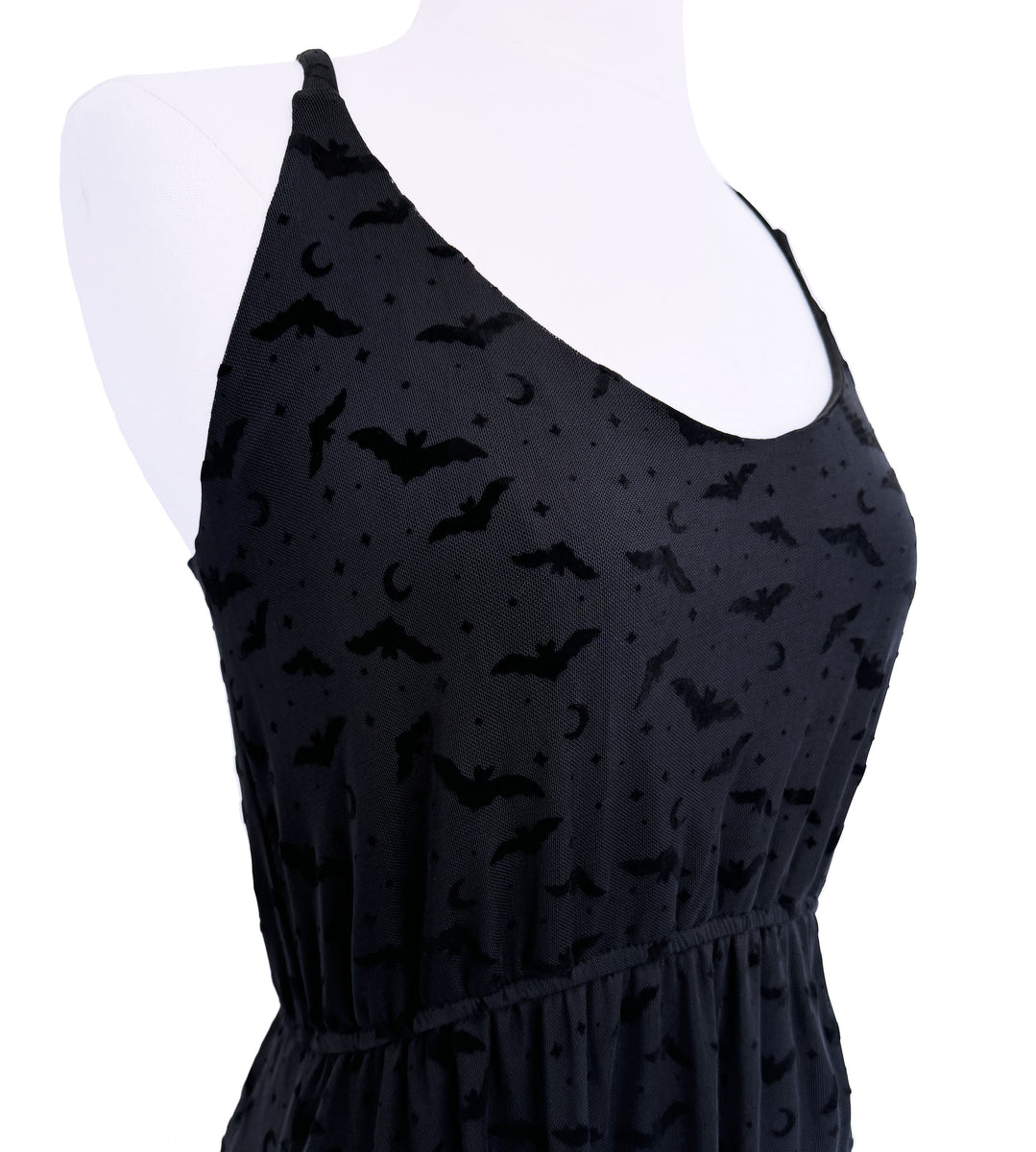 Flocked Bat Mesh Maxi Dress - Available in sizes S to 4X – Em & Sprout