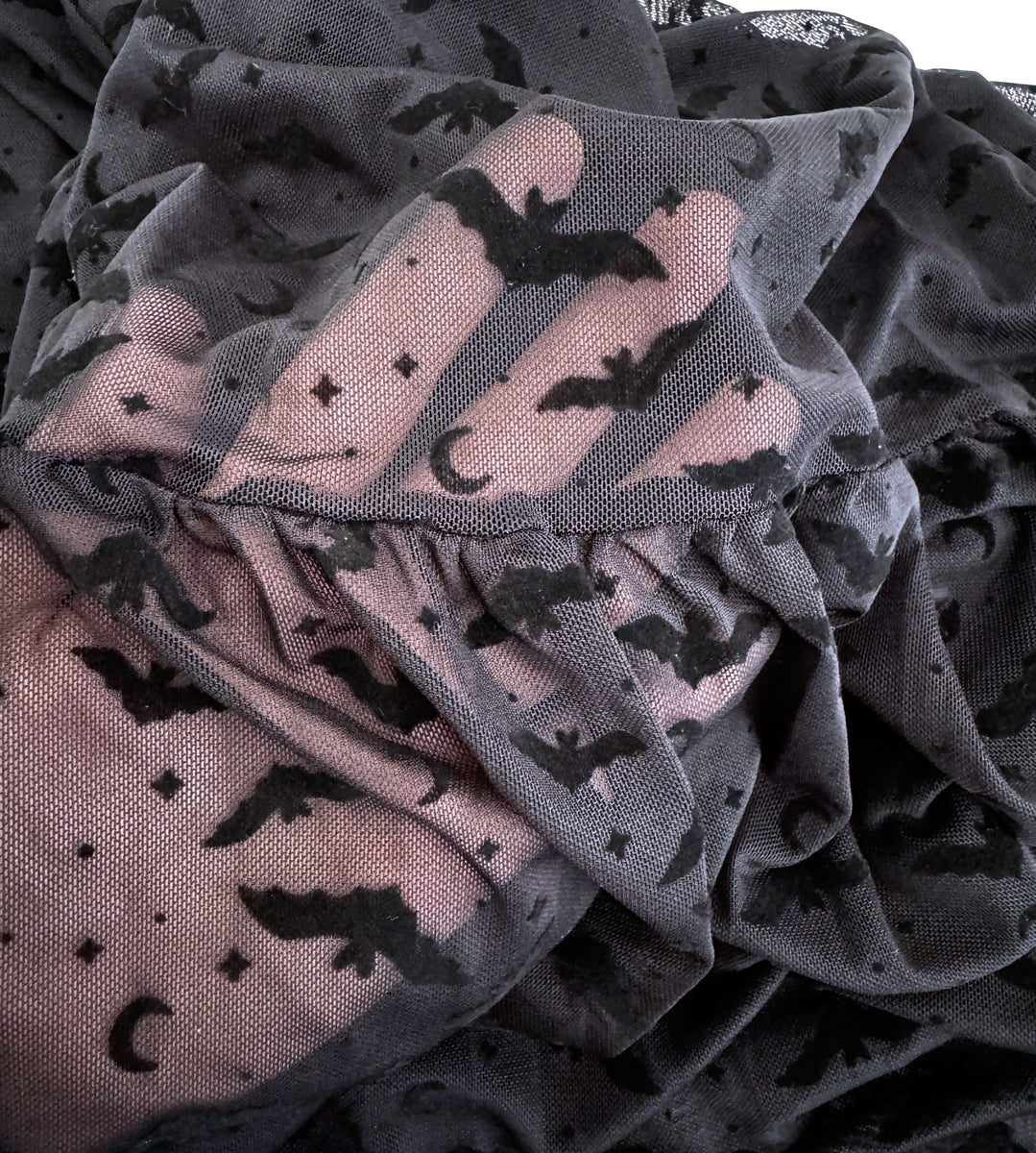 Flocked Bat Mesh Maxi Dress - Available in sizes S to 4X – Em & Sprout