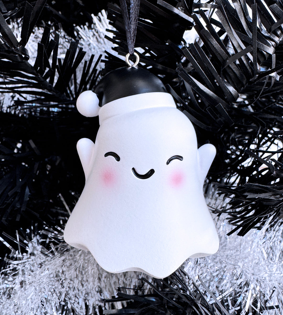 Santa Hat Ghost Holiday Ornament – Em & Sprout