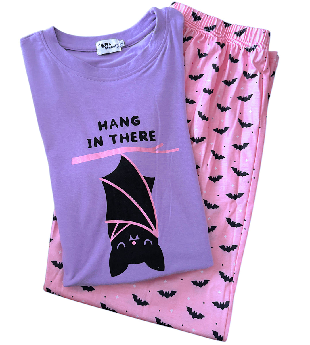 Hang In There Bat Pajamas Pants and Top Set – Em & Sprout